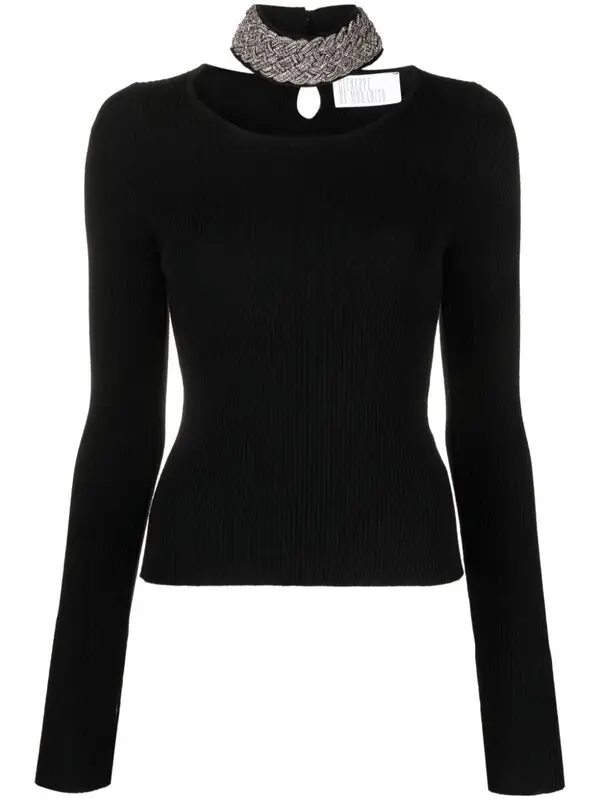 Giuseppe Di Morabito Crystal-embellished Knit Jumper
