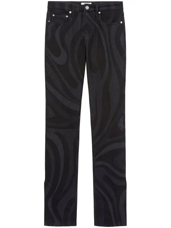 Emilio Pucci Marmo-print Straight-leg Trousers