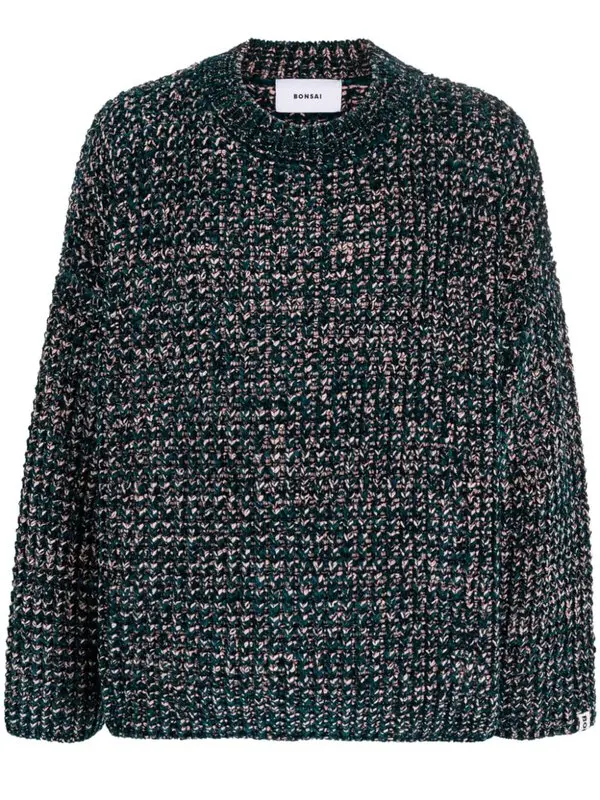 BONSAI Logo-patch Mélange-knit Jumper
