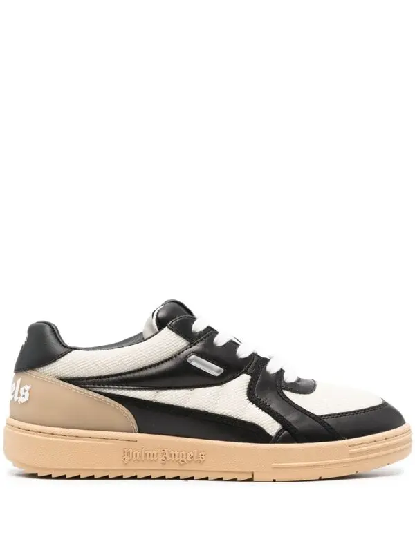 Palm Angels University Panelled Leather Sneakers - White