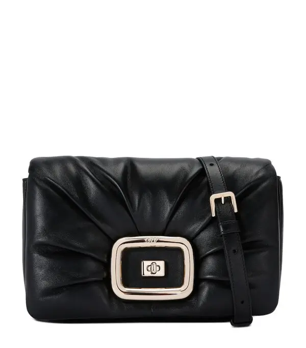 ROGER VIVIER Leather Viv' Choc Clutch Bag