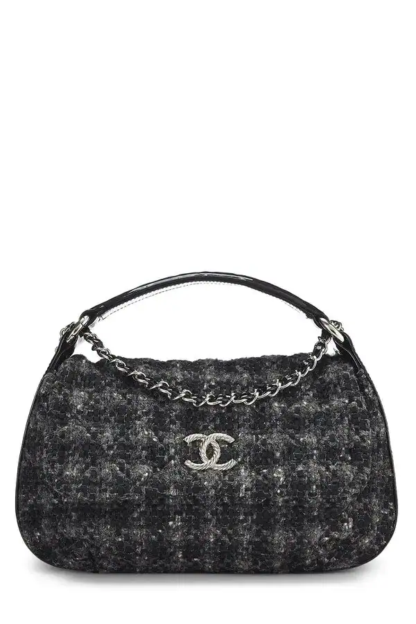 Chanel Tweed Classic Flap Bag Medium - Black | Editorialist