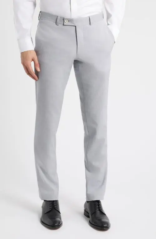 JACK VICTOR Palmer Stretch Cotton & Wool Pants - Light Grey
