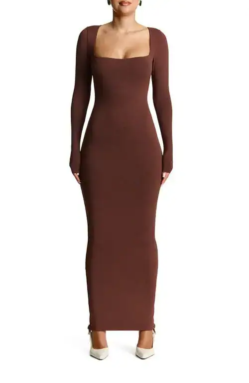 square neck brown maxi dress Maxi Square Neck Dress – Sensi Studio main image 0