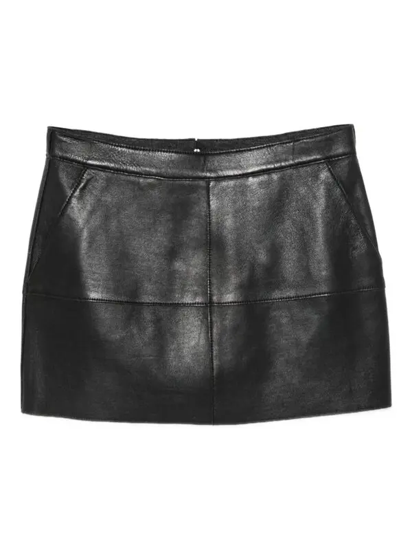 P.a.r.o.s.h Leather Mini Skirt - Black