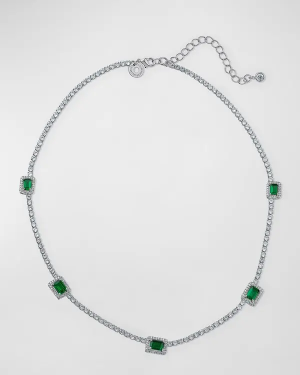 KENNETH JAY LANE Round Emerald Pave Cubic Zirconia Necklace