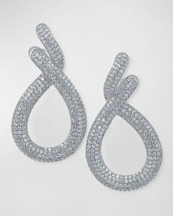 KENNETH JAY LANE Pave Cubic Zirconia Lariat Earrings