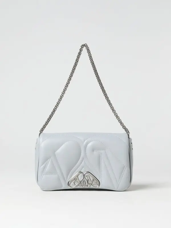Alexander McQueen Seal Bag With Quilted Monogram - Ice
