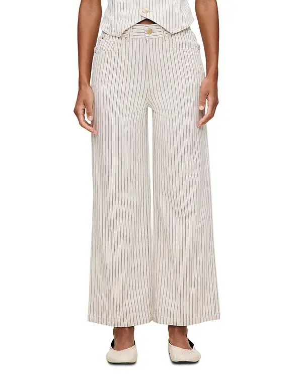 DL1961 Hepburn High-rise Ankle Wide-leg Jeans - Seashell Stripe