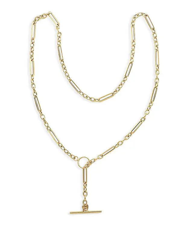 ALBERTO AMATI 14k Yellow Paperclip Link Toggle Necklace