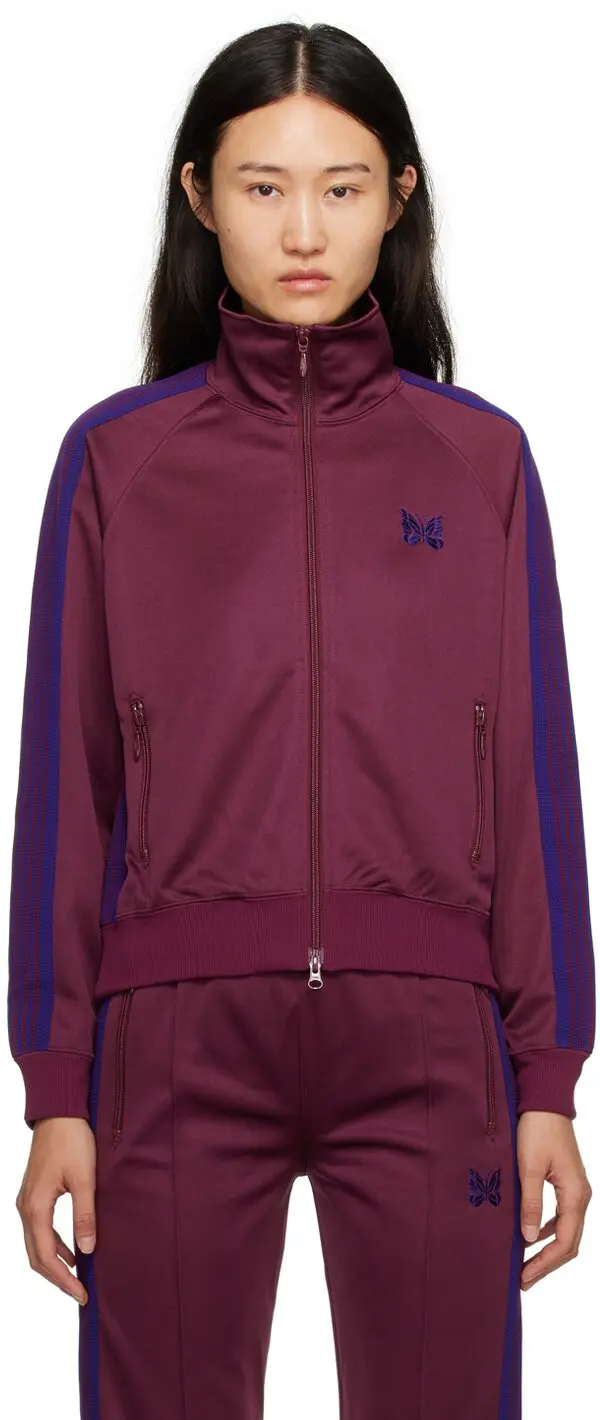 Needles Burgundy Striped Track Jacket In B-Wine - 52% Off 