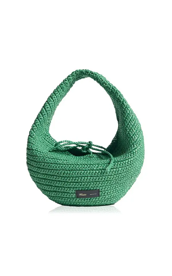 Khaite Olivia Medium Raffia Hobo Bag - Green