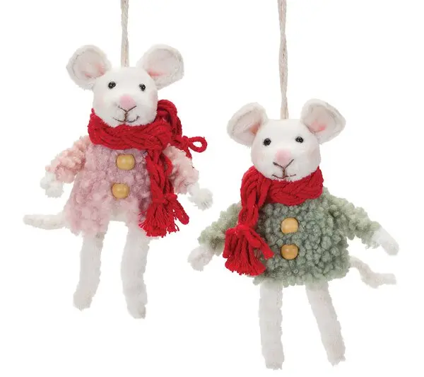MELROSE Winter Mouse Ornament