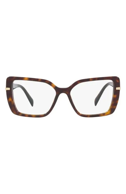 Prada 53mm Square Eyeglasses - Tortoise