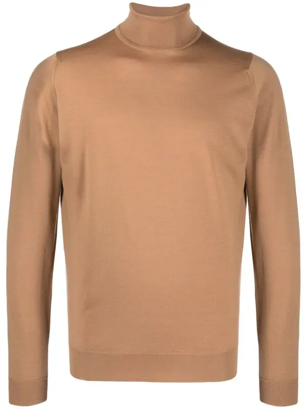 John Smedley Richards Roll-neck Jumper - Brown