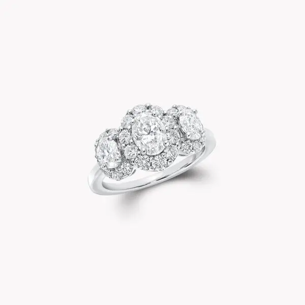 Graff Icon Three Stone Oval Diamond Engagement Ring