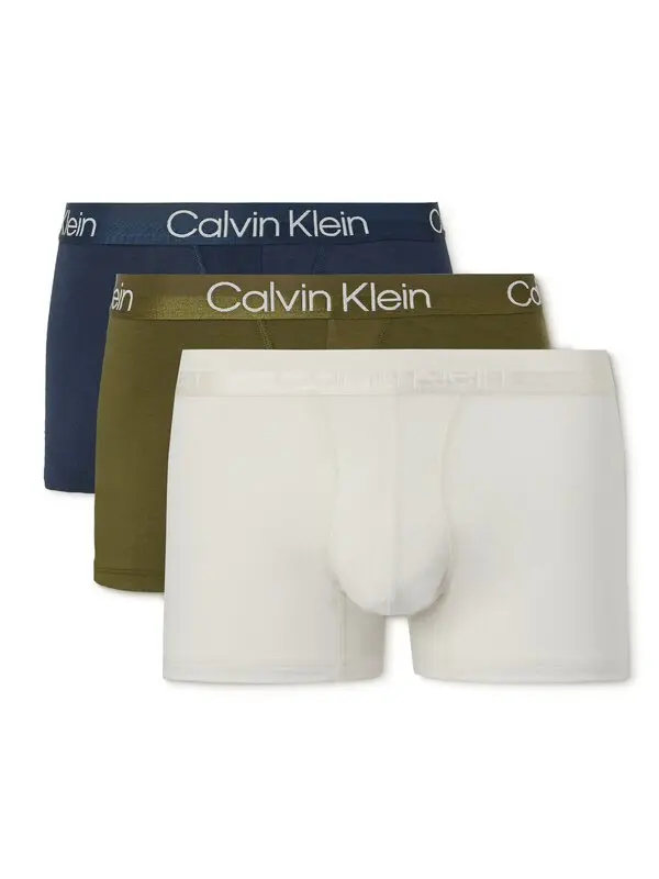 Calvin Klein Modern Three-pack Cotton-blend Boxer Briefs S - Multi ...