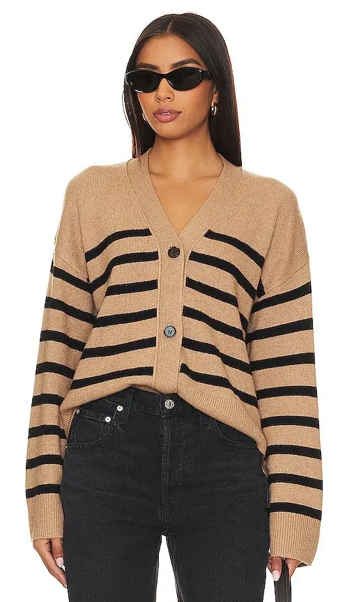 Rails Geneva Cardigan - Camel Black Stripe