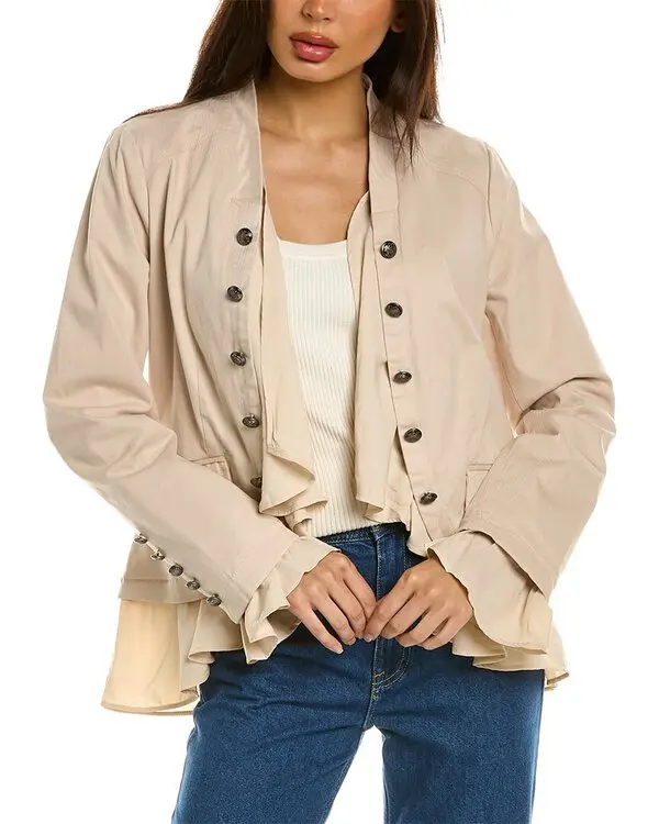 Buy Free People Ruffle Romance Jacket - Brown At 52% Off | Editorialist