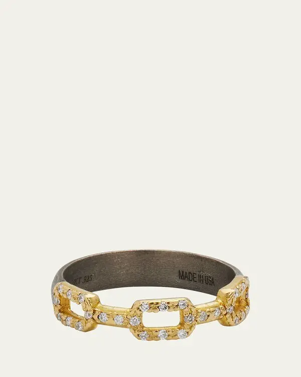 Armenta 18k Yellow And Smooth Silver Diamond Ring