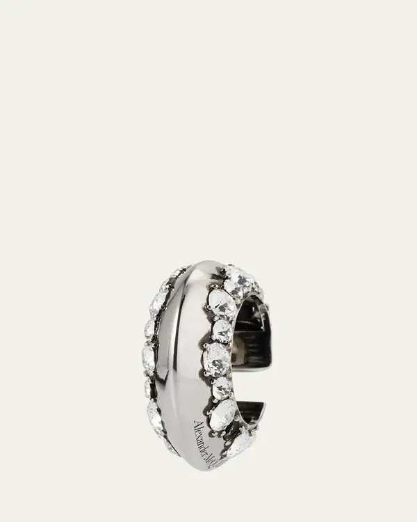Alexander McQueen Crystal Embellished Single Ear Cuff - Antsilver