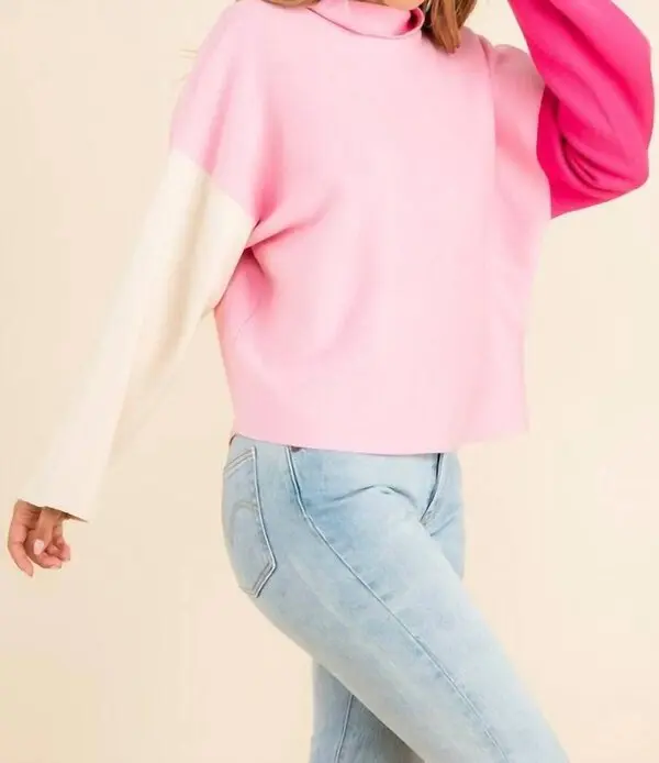 Buy Thml Lilly Colorblock Sweater - Pink At 34% Off | Editorialist