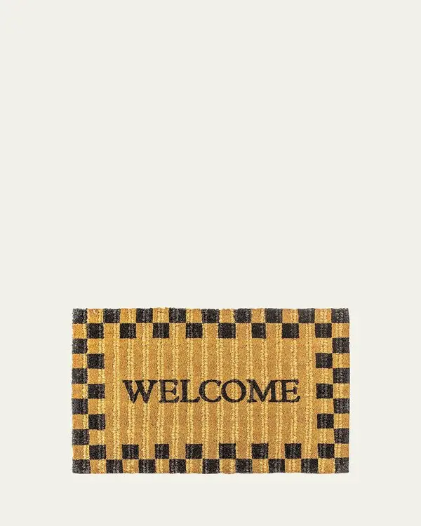MACKENZIE-CHILDS Welcome Checked Entrance Mat