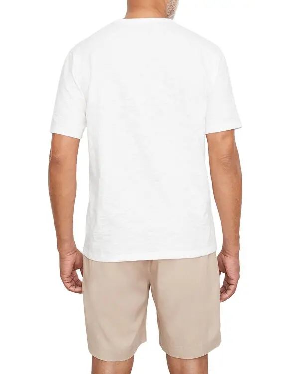 Vince Slub Split Neck Short Sleeve Tee - Off White