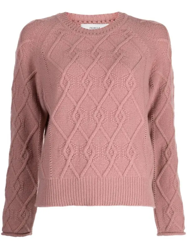 Pringle Of Scotland Cable-Knit Wool-Blend Jumper In Pink 53% Off