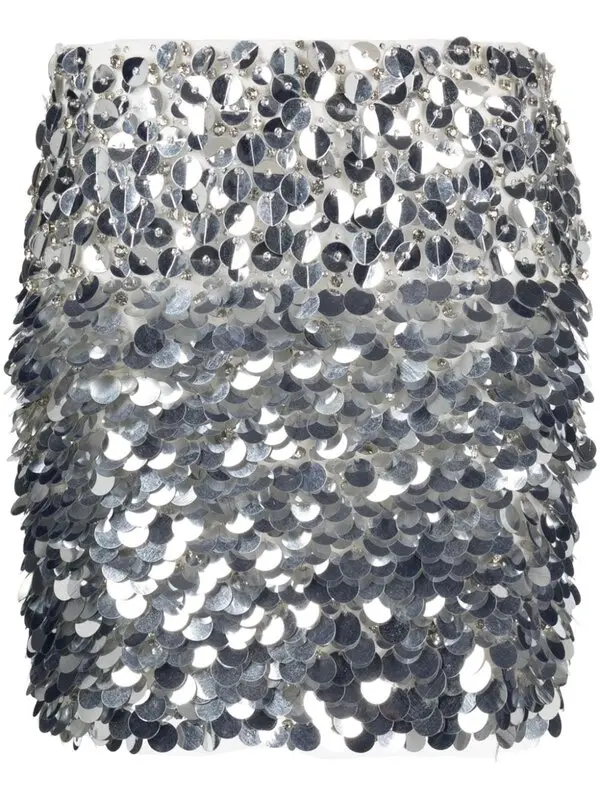 DES_PHEMMES High-waisted Sequin-embellished Skirt