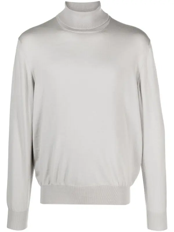 D4.0 Virgin Wool Roll-neck Jumper - Neutrals