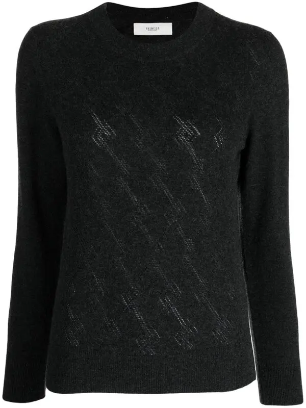 Pringle Of Scotland Pointelle-argyle Knit Cashmere Jumper