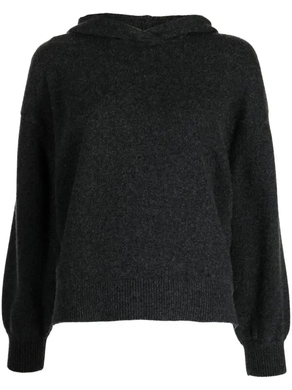 Pringle Of Scotland Wool-cashmere Hooded Jumper - Grey