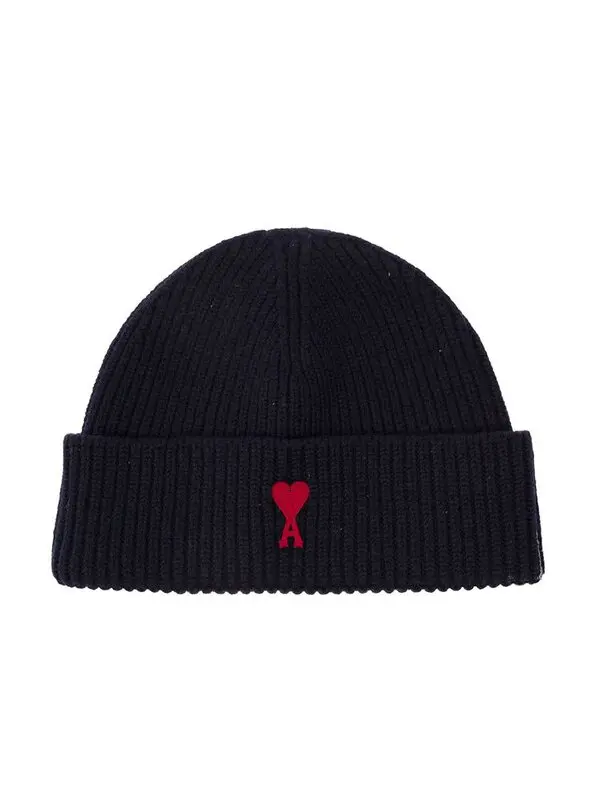 Buy Ami Paris Ami De Coeur Wool Beanie - Blue At 33% Off | Editorialist