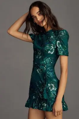 macy green dress Macy Lace Up Slim Glitter Satin Formal Dress main image 0