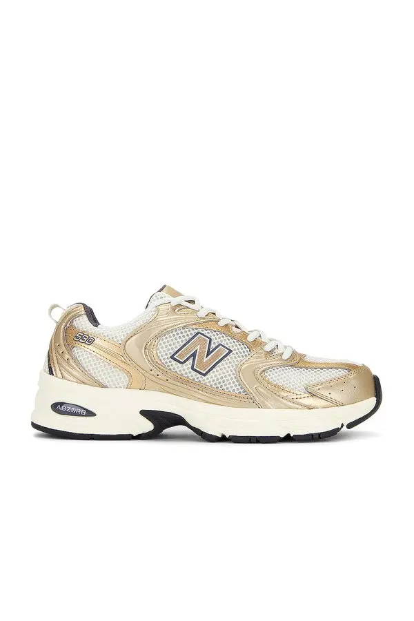 New Balance Mr530 Sneaker In Cream In Turtledove Gold Metallic