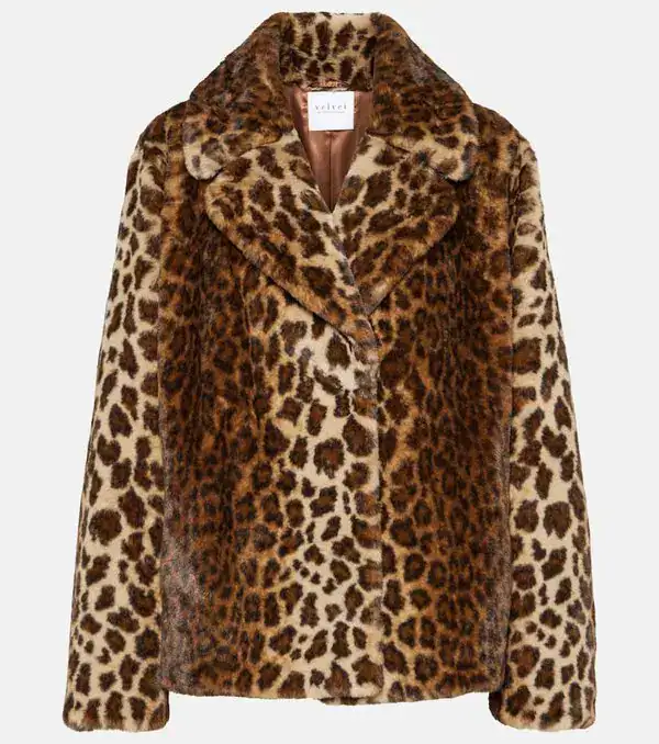 Velvet By Graham & Spencer Amani Leopard-Print Faux Fur Jacket In