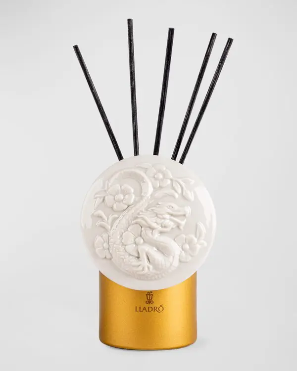 LLADRO Dragon Perfume Diffuser Redwood Fire - White/gold | Editorialist