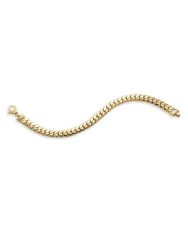 ALBERTO AMATI 14k Yellow Herringbone Curb Link Bracelet