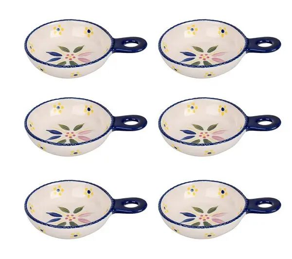 TEMP-TATIONS Old World Set Of 6 Skillet Shaped Dipping Bowls