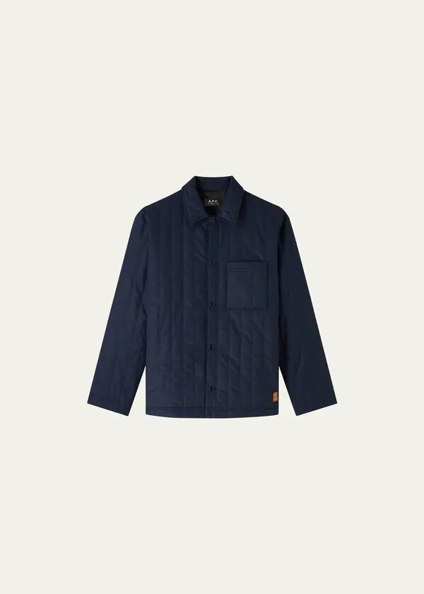 Buy A.p.c. Hugo Quilted Chore Jacket - Dark Nav At 40% Off | Editorialist