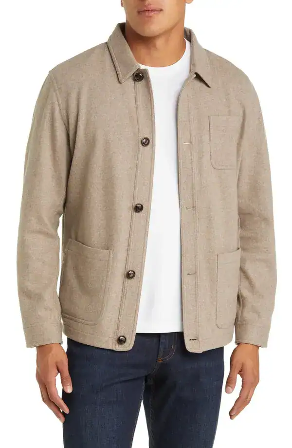 Peter Millar Artisan Crafted Cashmere Chore Coat - Jute | Editorialist
