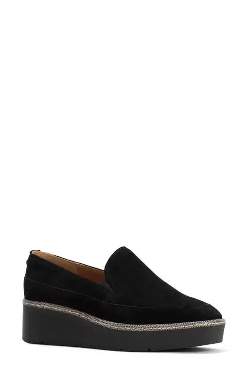 DONALD PLINER Wallis Platform Wedge Loafer - Black
