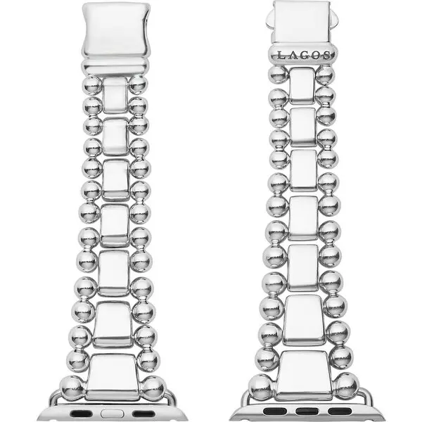 Lagos Sterling Smart Caviar Apple Watch® Band - Silver