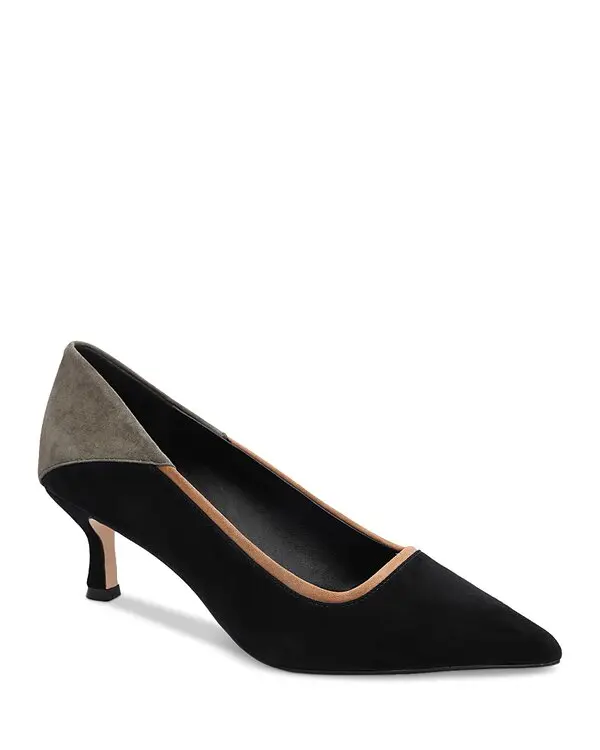 Sanctuary Pointed Toe Kitten Heel Pumps - Black