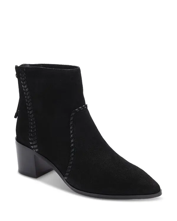 Sanctuary Revamp Whipstitched Pointed Toe Booties - Black