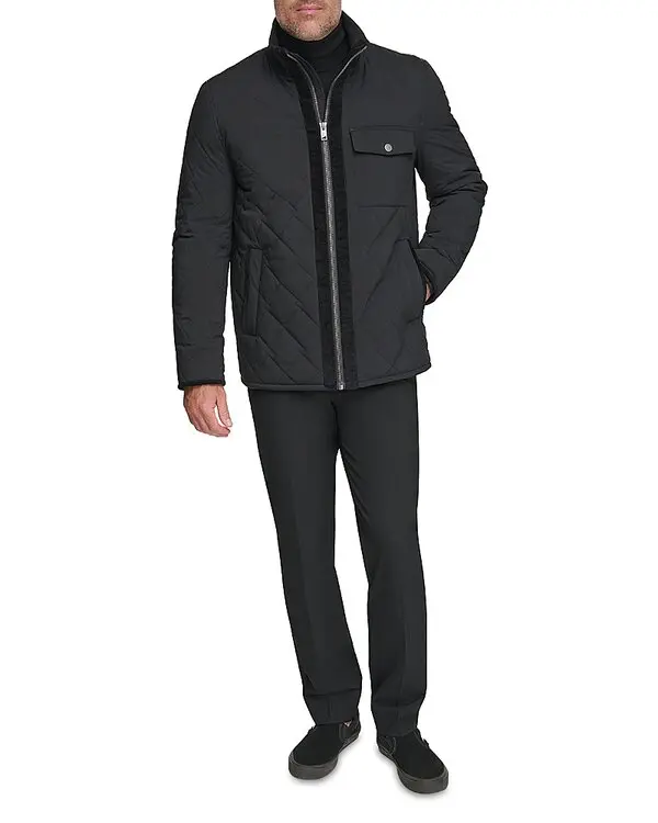 Andrew Marc Diamond Quilted Water Resistant Jacket - Black