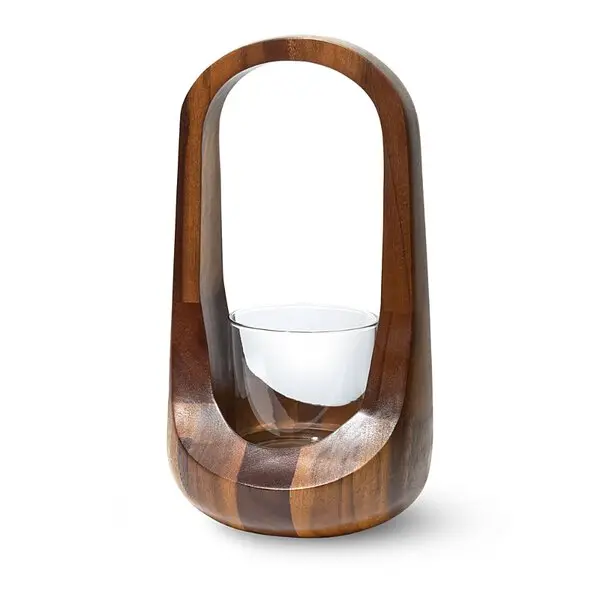 NAMBE 15 Acacia Wood Hurricane Lantern