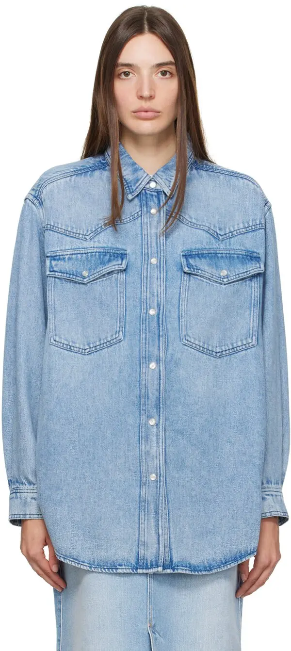 Isabel Marant Blue Taniami Denim Shirt In 30lu Light Blue - 53 