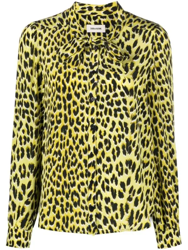 Zadig&Voltaire Taos Leopard-print Silk Shirt - Yellow